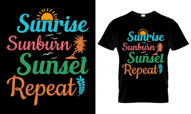 Vibrant Sunrise, Sunburn, Sunset Repeat Typographic Design | Jiffy Designs