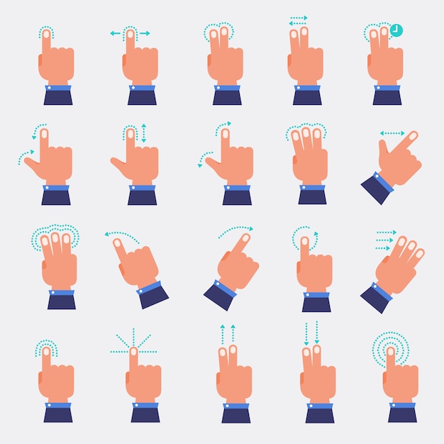 Vibrant Gesture Icons: A Diverse Repertoire of Hand Signals | Jiffy Designs