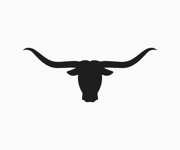 Majestic Longhorn Silhouette with Sweeping Horns | Jiffy Designs