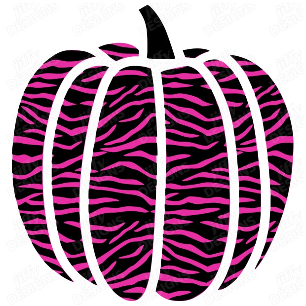 B124. Pink Zebra Pumpkin | Jiffy Designs