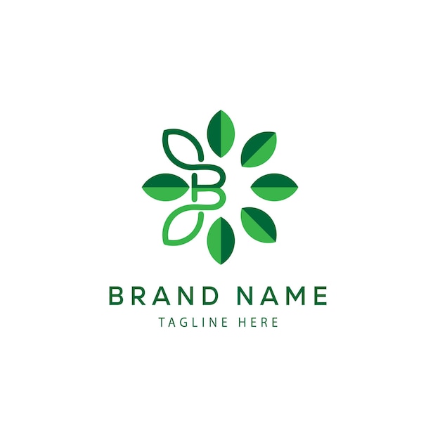 Stylized Leaf Emblem with Elegant Organic Shapes and Text | Jiffy Designs
