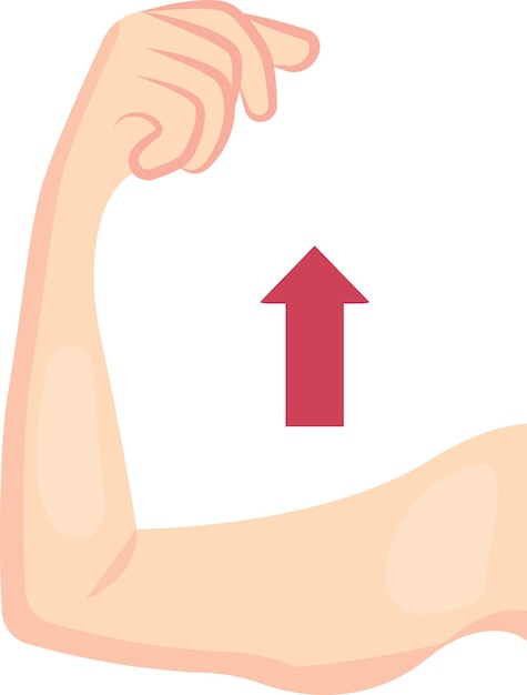 Powerful Arm Flexing with Upward Arrow Symbol | Jiffy Designs