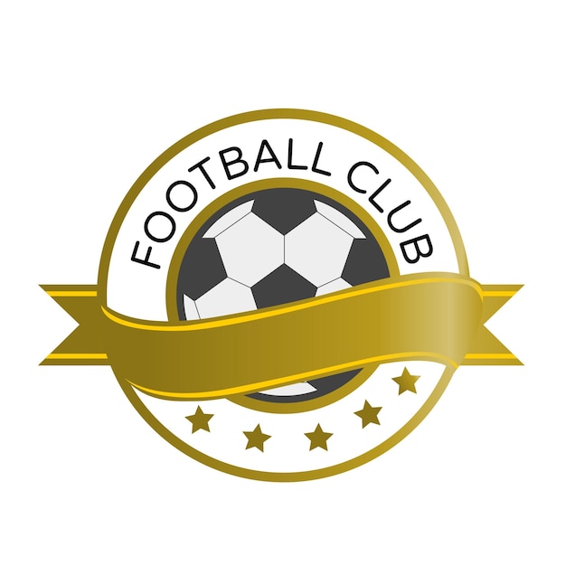 Iconic Football Club Emblem with Golden Ribbon | Jiffy Designs