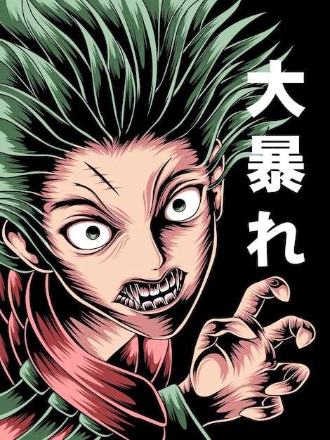 Menacing Punk Rocker with Fierce Expression and Spiked Hair | Jiffy Designs