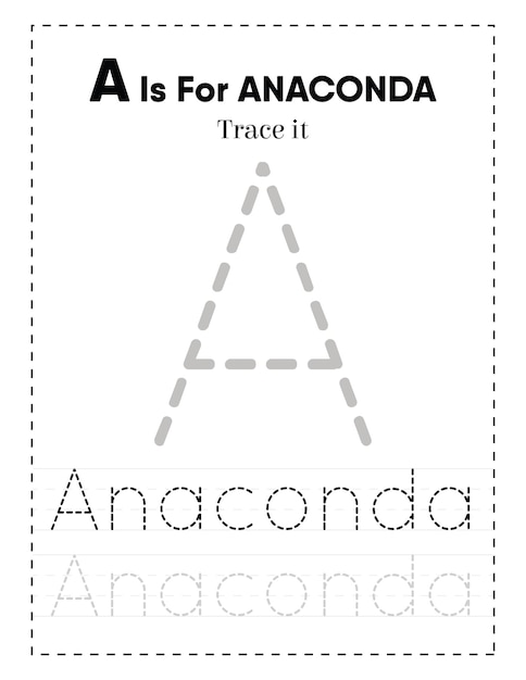 Playful Tracing of the Anaconda Snake Letter | Jiffy Designs