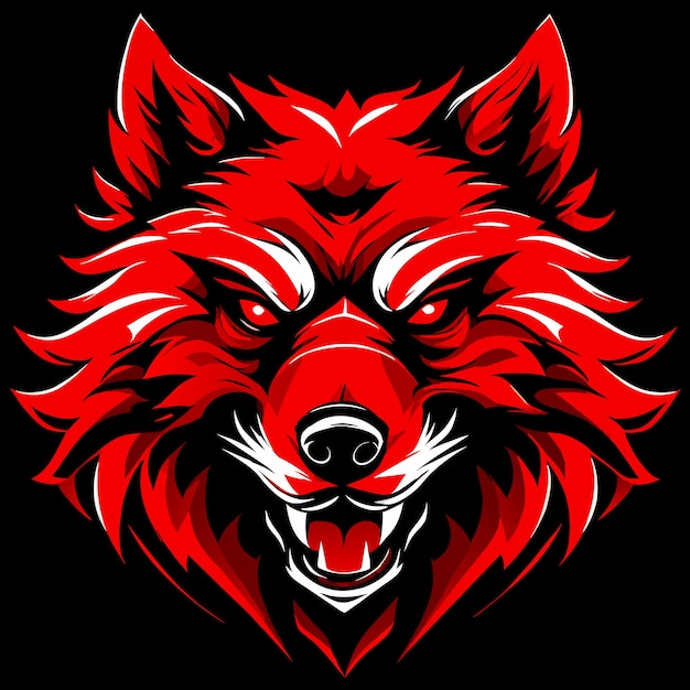 Fierce and Fiery Red Wolf Head Illustration | Jiffy Designs