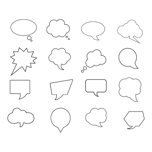 Diverse Collection of Expressive Speech Bubbles and Thought Clouds ...