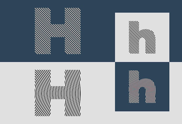 Monochrome Geometric Pattern with Stylized Letter H | Jiffy Designs