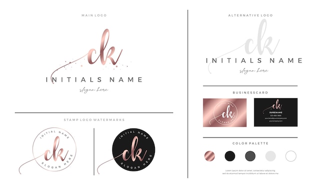 Elegant Monogram Logo with Stylized Initials and Color Palette | Jiffy ...