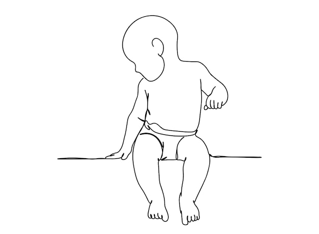 Minimalist Seated Figure Outline in Contemplative Pose | Jiffy Designs