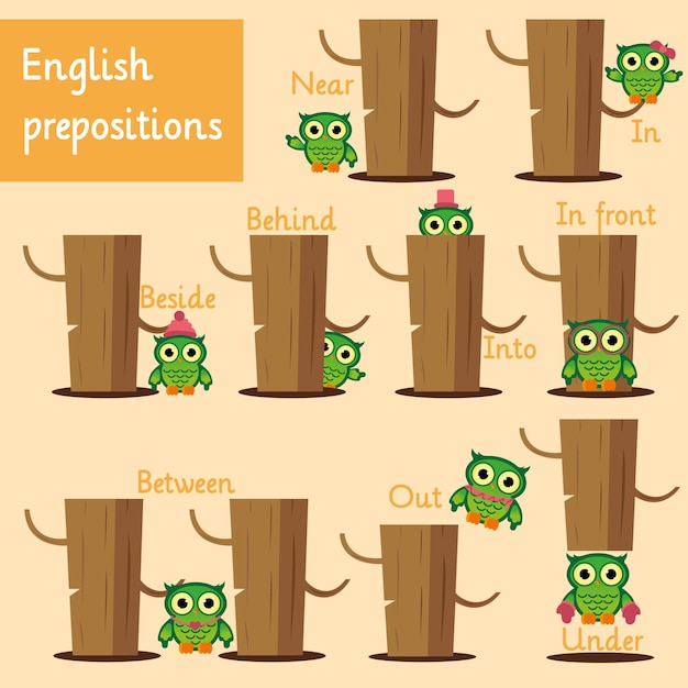 Charming Owls Illustrate English Prepositions in Whimsical Collection ...