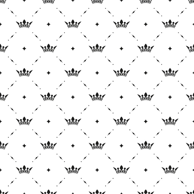 Elegant Monochrome Crown Pattern | Jiffy Designs
