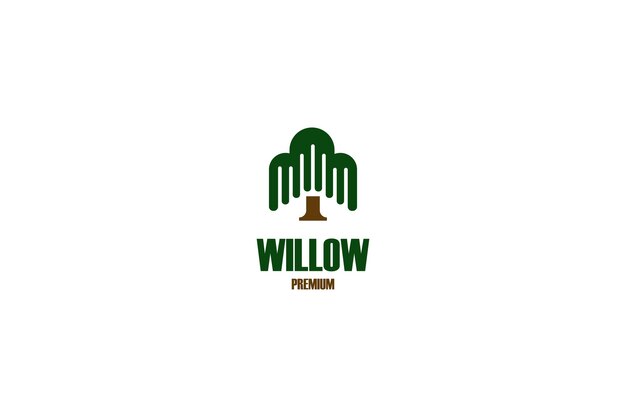 Elegant Green Willow Tree Logo for Premium Branding | Jiffy Designs