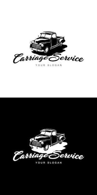 Classic Pickup Truck Carriage Service Logo Design | Jiffy Designs