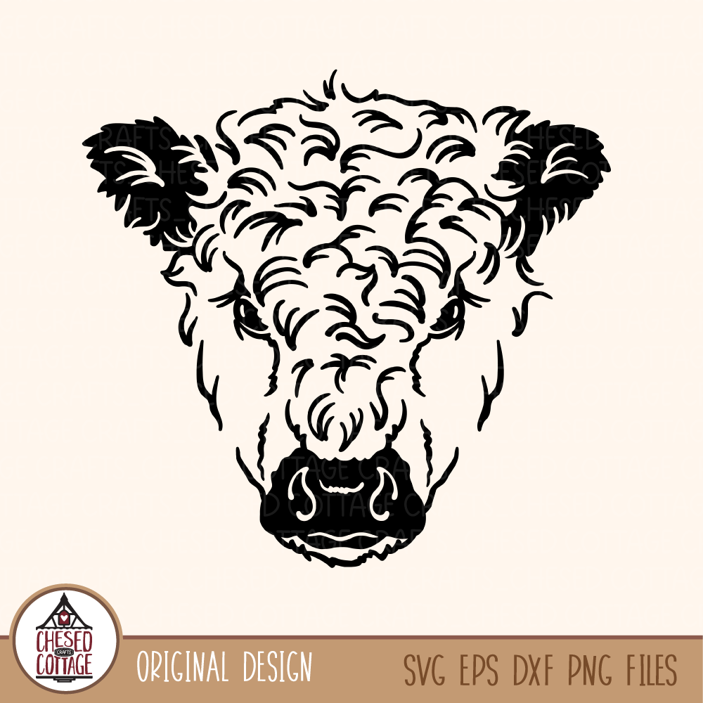 Curly-Haired Bull Striking Monochromatic Portrait with Bold Linework ...