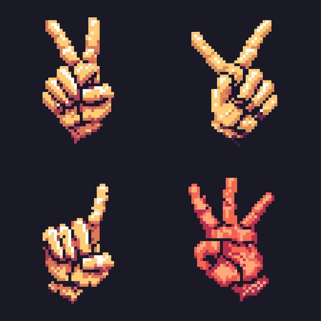 Vibrant Pixel Art Peace Sign Collection | Jiffy Designs