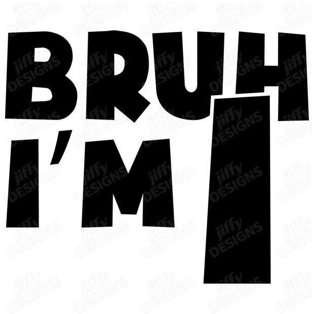 'Bruh I'm' Bold Black Typography with Striking Geometric Shapes | Jiffy ...
