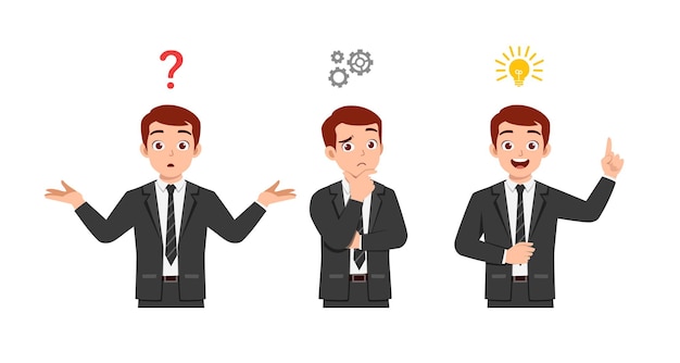 Diverse Business Illustrations Depicting Problem-Solving and Creativity ...