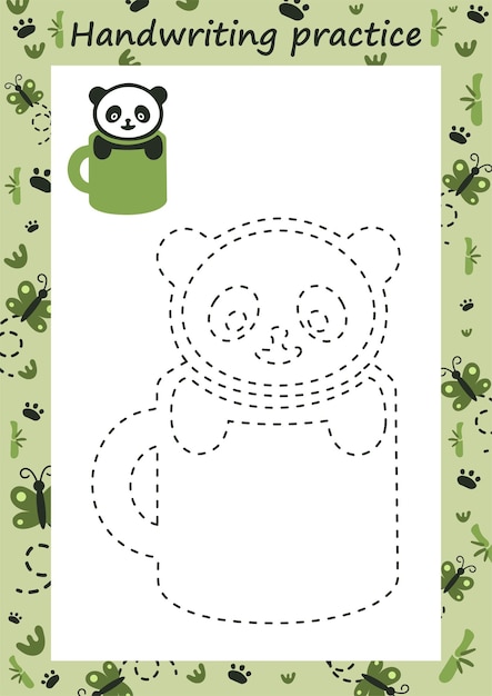 Adorable Panda Handwriting Practice for Children | Jiffy Designs