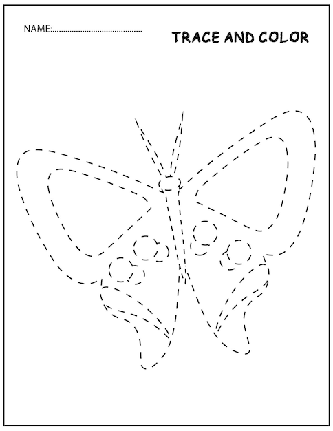 Whimsical Butterfly Tracing Worksheet for Young Artists | Jiffy Designs