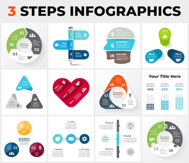 Vibrant Infographic Elements with Circular and Geometric Designs ...