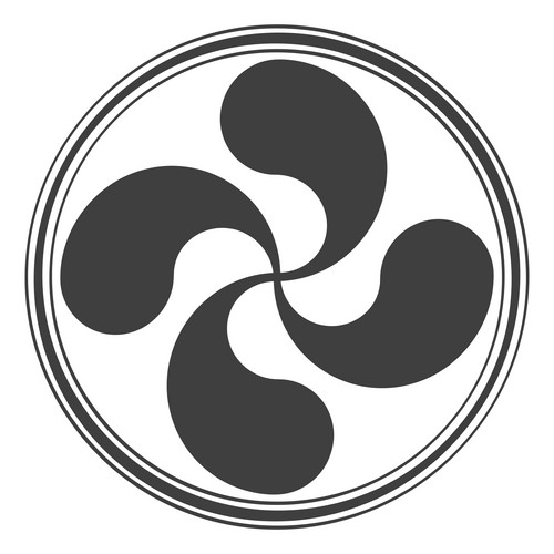 Vector Monochrome Icon With Basque Cross Lauburu | Jiffy Designs