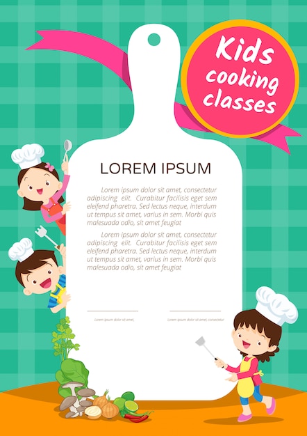 Vibrant Kids Cooking Class Invitation with Playful Characters | Jiffy ...