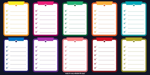 Vibrant Checklists: Colorful Clipboard-Style Task Organizers | Jiffy ...