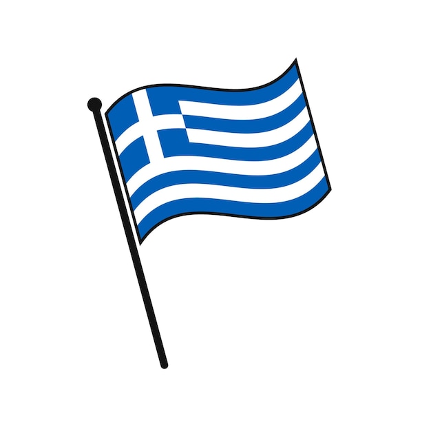 Vibrant Greek Flag Waving Proudly on a Pole | Jiffy Designs