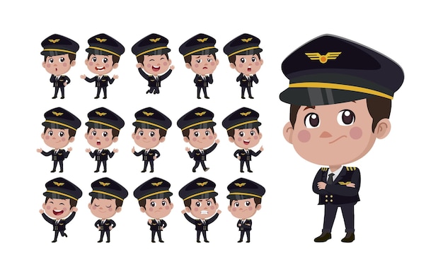 Charming Collection of Adorable Pilot Avatars in Uniform | Jiffy Designs