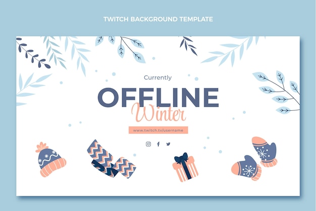 Cozy Winter Offline Twitch Background with Snowy Accents | Jiffy Designs