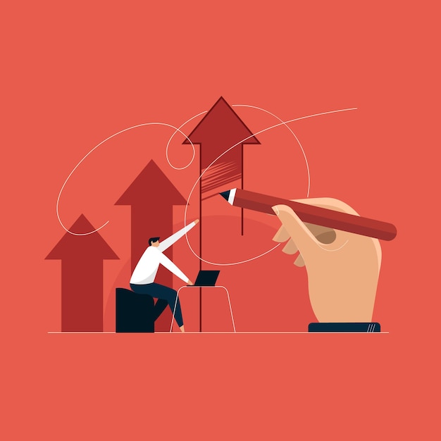 Guiding Arrows: Upward Mobility and Teamwork Illustration | Jiffy Designs