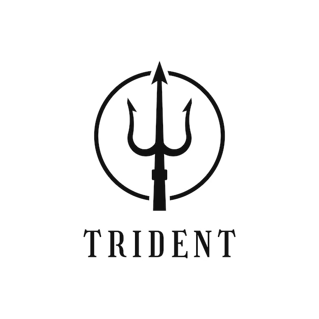 Powerful Trident Symbol in Minimalist Circular Design | Jiffy Designs