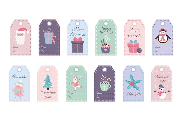 Charming Collection of Whimsical Holiday Gift Tags with Festive Designs ...