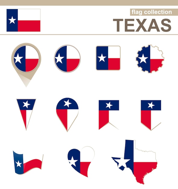 Vibrant Texas Flag Collection with Iconic Symbols and Shapes | Jiffy ...