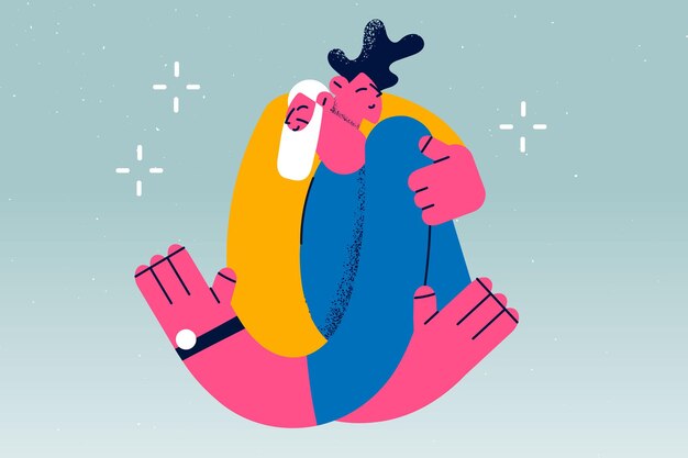 Vibrant Illustrated Character in Playful Embrace | Jiffy Designs
