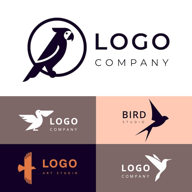 Elegant bird logos with modern typography and color schemes | Jiffy Designs