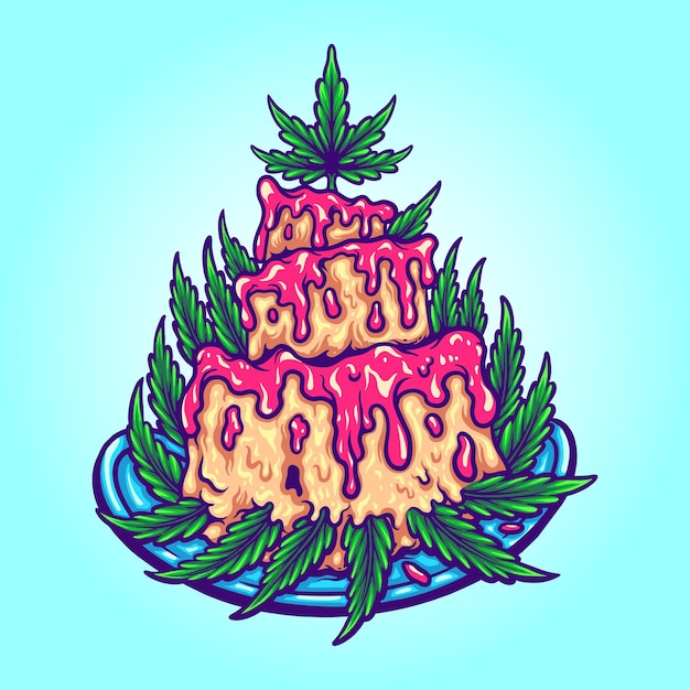 Vibrant Psychedelic Weed Leaf with Dripping Neon Paint | Jiffy Designs