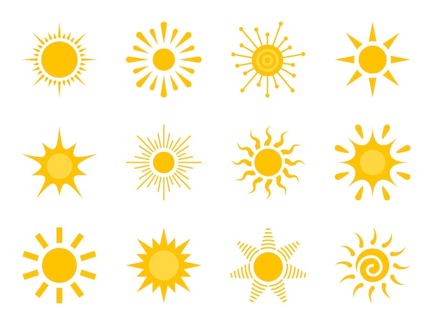 Vibrant Sun Symbols: A Diverse Collection of Sunshine Designs | Jiffy ...