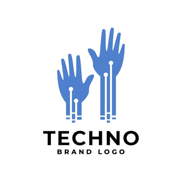 Sleek and Versatile Techno Brand Logo with Interlocking Hands | Jiffy ...