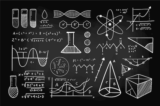 Captivating Scientific Symbols and Formulas on Black Background | Jiffy ...