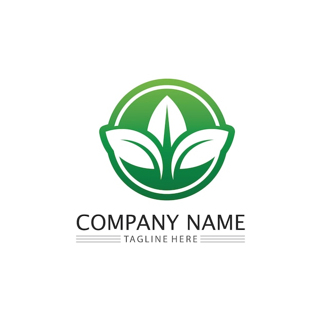 Minimalist Green Leaf Emblem with Company Name Tagline | Jiffy Designs