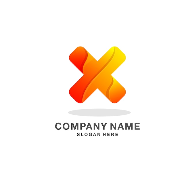 Vibrant Intersecting X-Shaped Logo in Warm Colors | Jiffy Designs