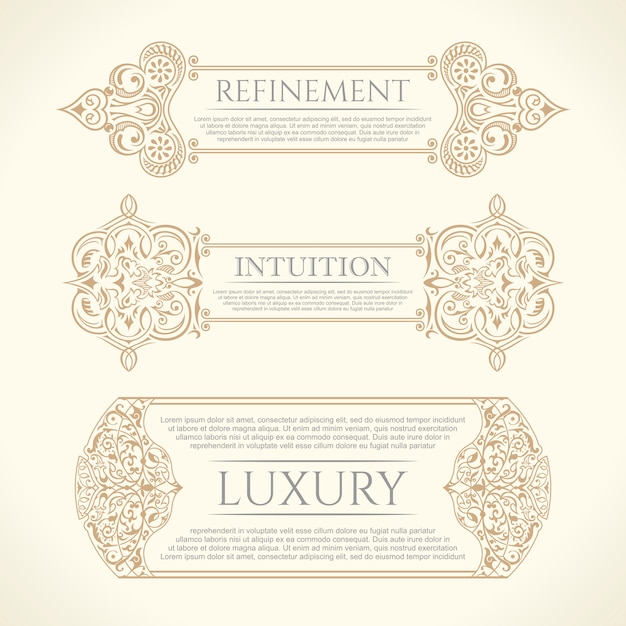 Elegant Ornamental Banners with Refined Floral Motifs | Jiffy Designs