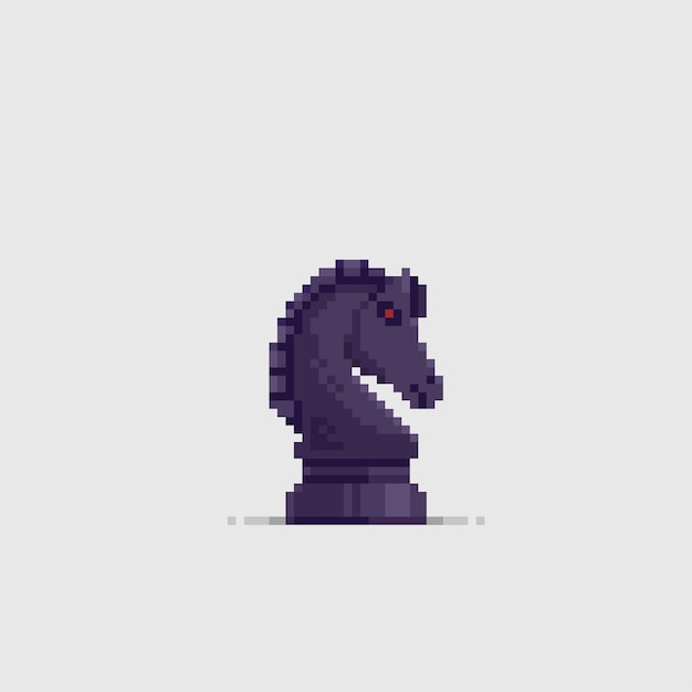Majestic Pixel Chess Knight Piece in Regal Purple | Jiffy Designs