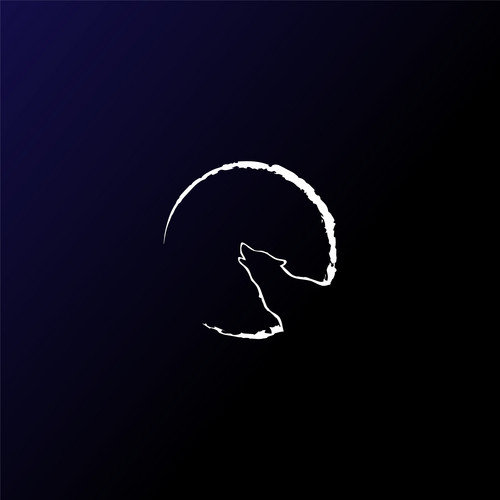 Moon Howling Wolf Jackal Coyote Dog Silhouette Logo Design Vector ...