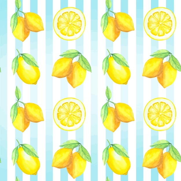Vibrant Lemon Motif with Striped Background | Jiffy Designs