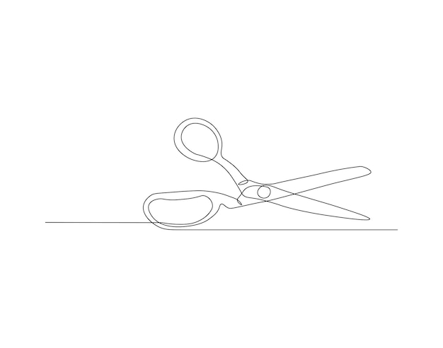 Minimalist Scissors Silhouette with Elegant Curves and Simplicity ...