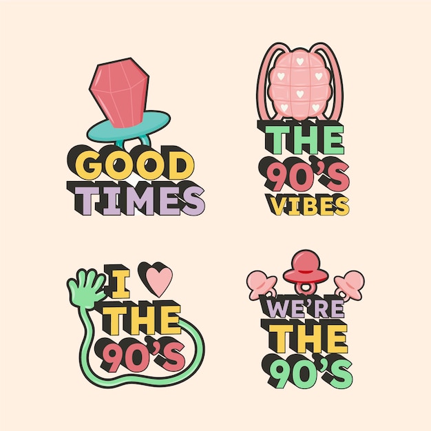 Vibrant Retro Graphics Celebrating the Nostalgic 90s Era | Jiffy Designs