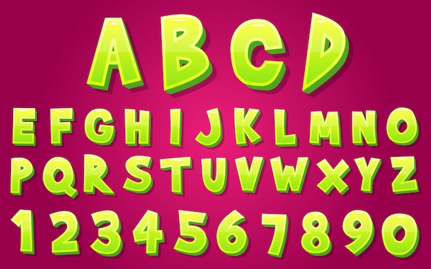Vibrant 3D Alphabet and Numeric Characters on Magenta Background ...